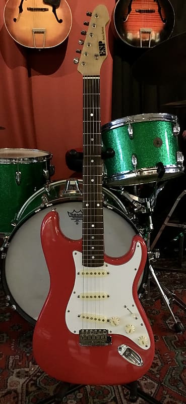 1980s MIJ ESP 400 Series Strat Copy- Fiesta Red | Reverb