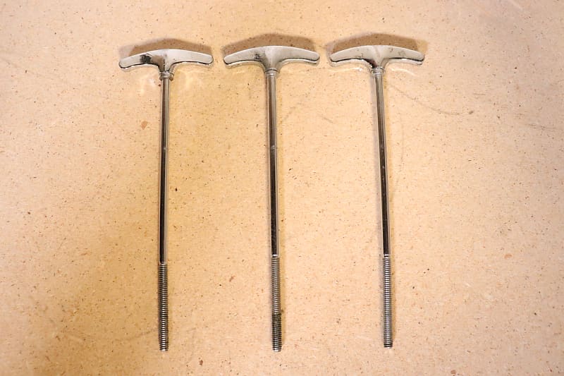 Ludwig 6-1/8" Chrome T Rods 3pk Vintage 1970's | Reverb