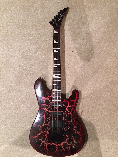 Samick Super Strat 1980s Purple/Pink Crackle Finish | Reverb