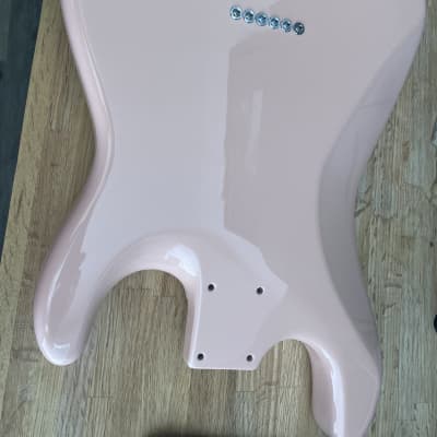Warmoth Lefty Hardtail Stratocaster Body Shell Pink | Reverb
