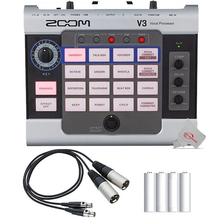 Zoom V3 Vocal Processor + Zoom TXF-8 TA3 to XLR Cable (Pair) | Reverb