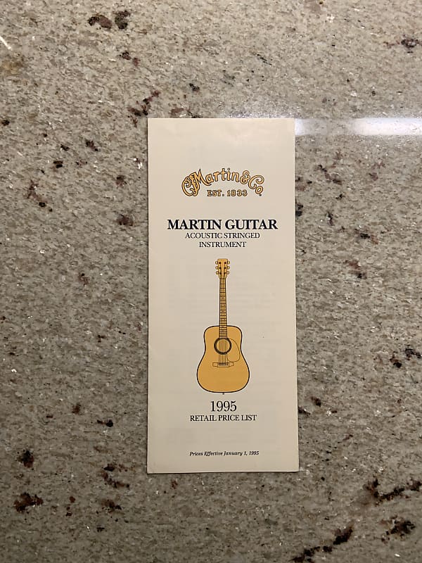 Vintage 1995 Martin Acoustic Stringed Instrument Price Sheet! | Reverb