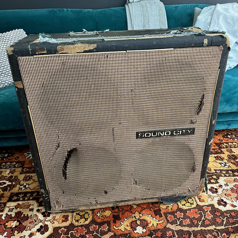 Vintage 1970s Sound City 4x12 B110 B90F Guitar Bass Cabinet | Reverb