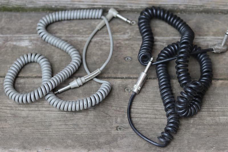 coil coiled cables coiled cables 1960's - Black Gray | Reverb