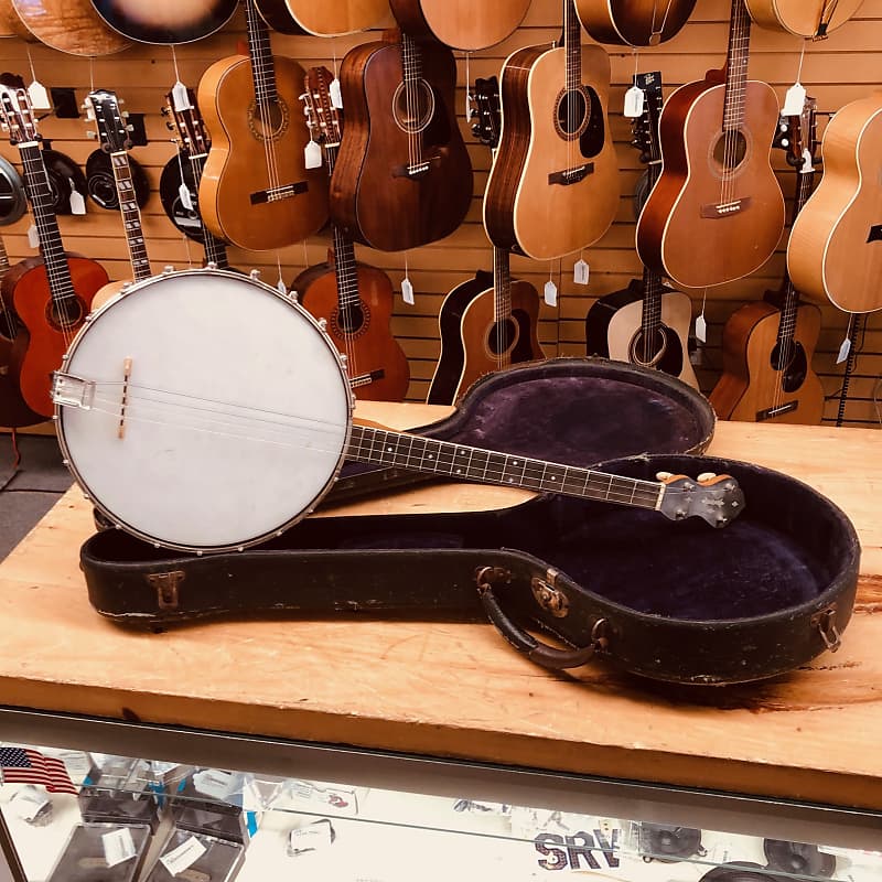 Unmarked Vintage Tenor Banjo w/case | Reverb
