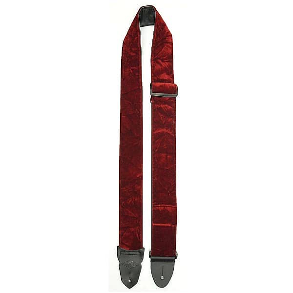 LM Guitar Strap MFG. 2" Crushed Velvet Guitar Strap - Red | Reverb