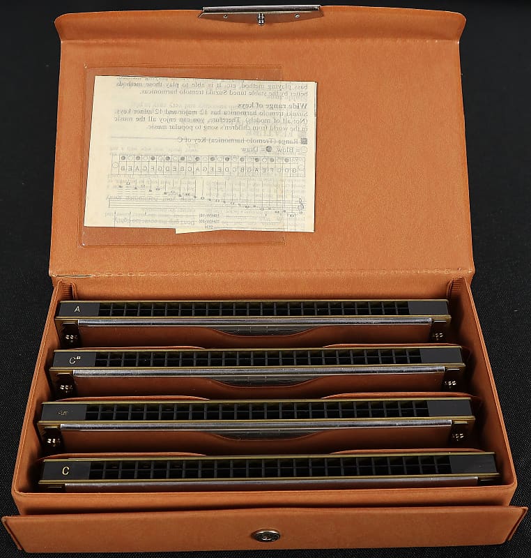 Suzuki Japan Chrome Harmonica Set of 4 A, Am, C, C# | Reverb