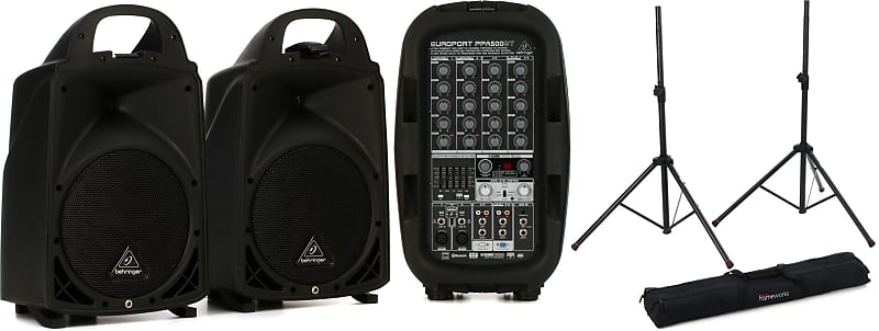 Behringer Europort PPA500BT 6-channel Portable PA System with | Reverb