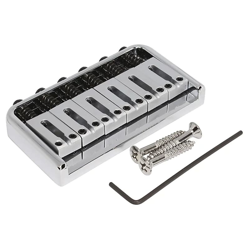 String Thru Fixed Bridge w/ Steel Saddles - Chrome | Reverb