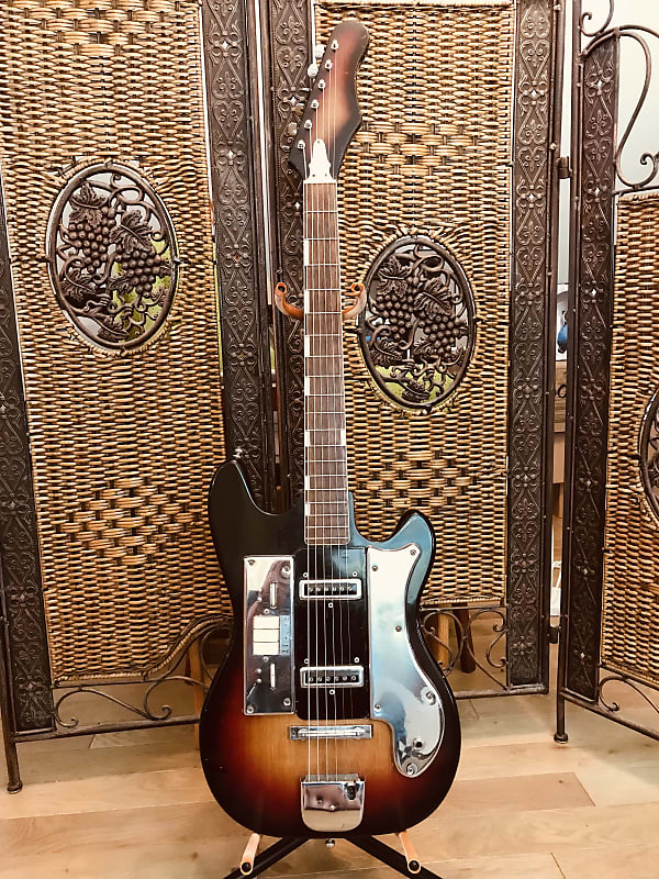 Vintage 1964 Teisco VN-2 Baritone Sunburst Guitar | Reverb