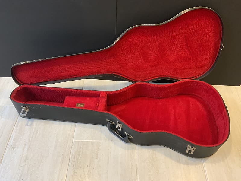 Gibson Vintage Classical Guitar Chipboard Case Black with Red | Reverb