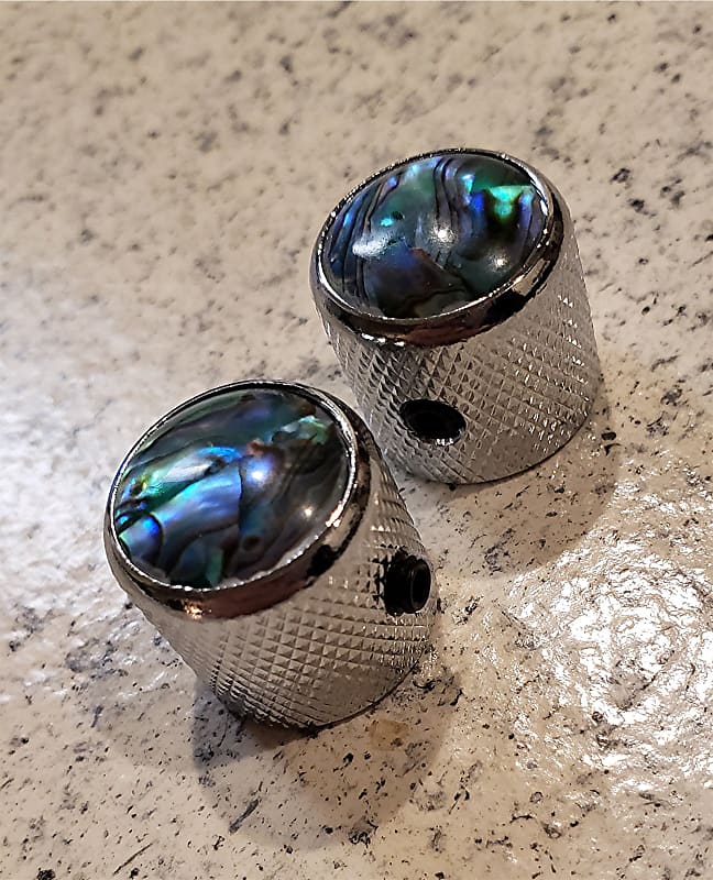 Tele knobs, chrome with abalone Tops X 2 ( Stunning ! ) Last | Reverb