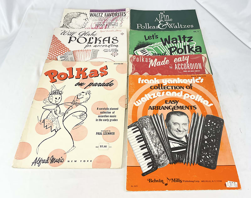 Lot of 7 Used Piano Accordion Books - Polkas Collection - | Reverb