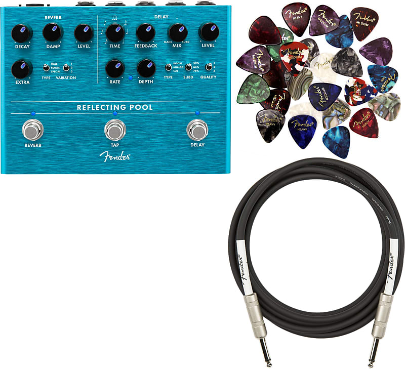 Fender Reflecting Pool Delay-Reverb Pedal w/ Instrument Cable | Reverb
