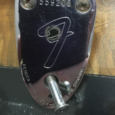 1973-74 Genuine Vintage Fender F Logo 3 bolt Neck Plate | Reverb