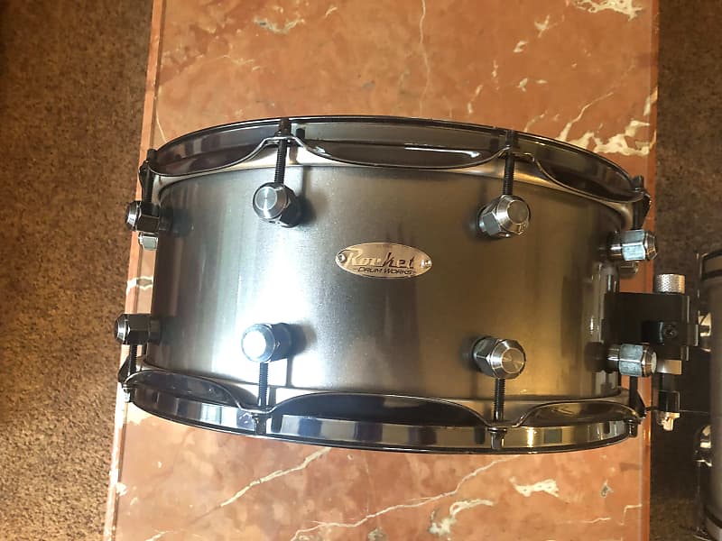 Rockett Drum Works 6.5x14 snare drum 2010 - Brushed Steel | Reverb