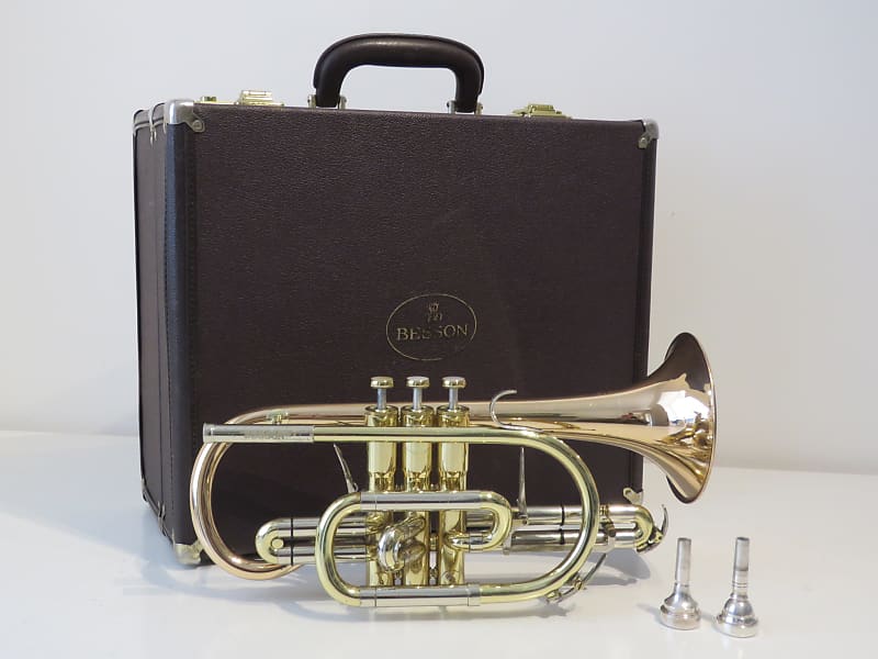 1999 Besson Sovereign BE928 Large Bore Bb Cornet - Case + 2 | Reverb