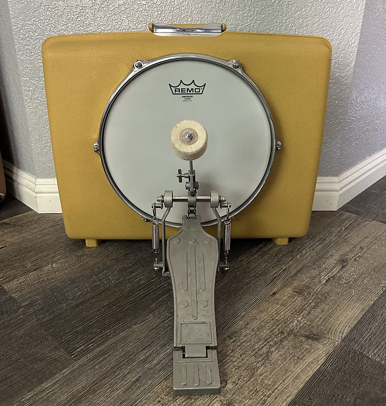 “YELLOW JACKET” busker style suitcase drum by Vintage | Reverb