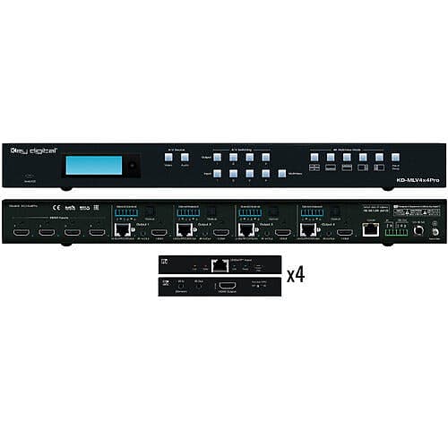Key Digital KD-MLV4x4Pro 4x4 4K UHD HDMI Seamless Matrix | Reverb