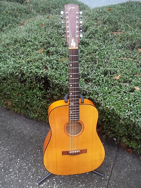 Vintage Goya GG4 12 String Acoustic/Electric Guitar ~Natural | Reverb