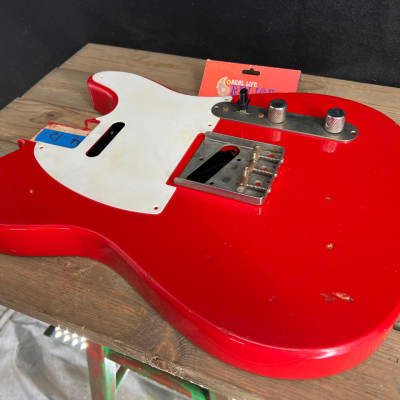 Real Life Relics Nitro Tele® Telecaster® Body Aged Fiesta Red | Reverb