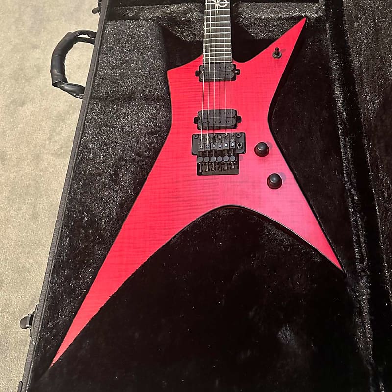 Solar Guitars Type X Electric Guitar - Flame Blood Red Matte | Reverb