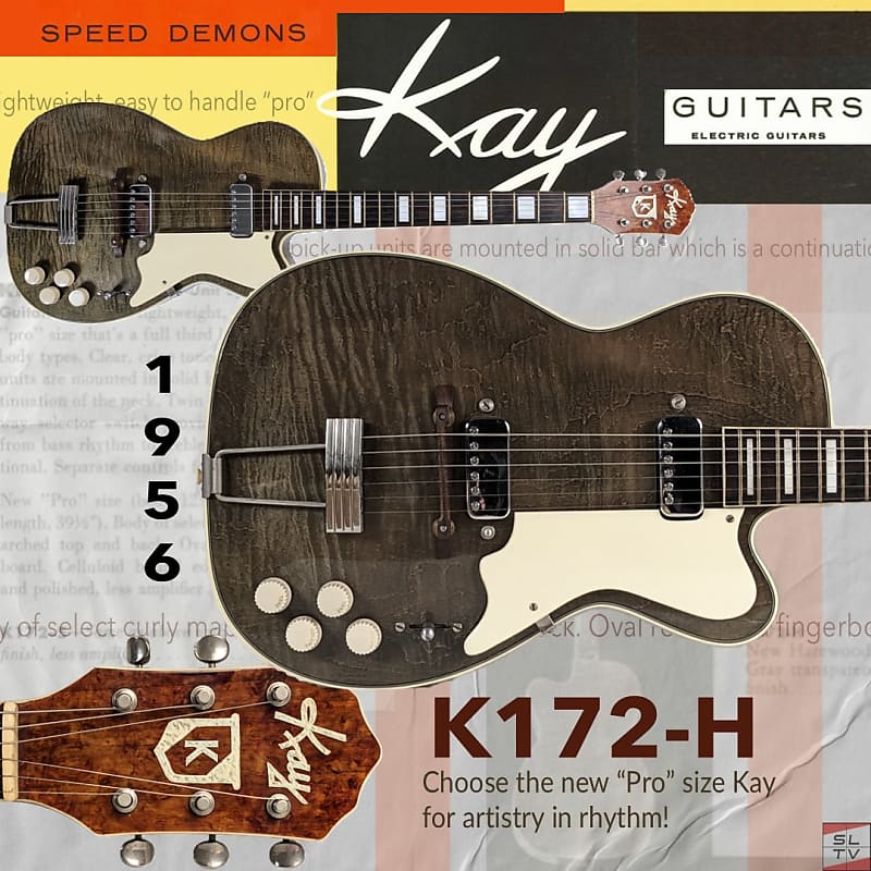 1956 Kay K172-H Harewood Gray Transparent Finish - Rare! | Reverb