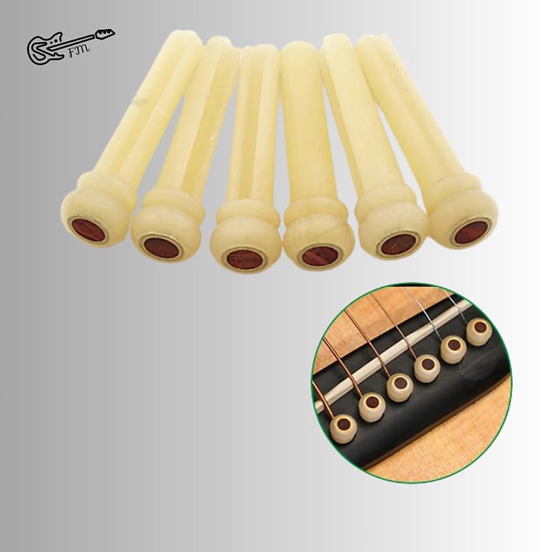 Custom Bone Acoustic Guitar Bridge Pins D-7 | Reverb