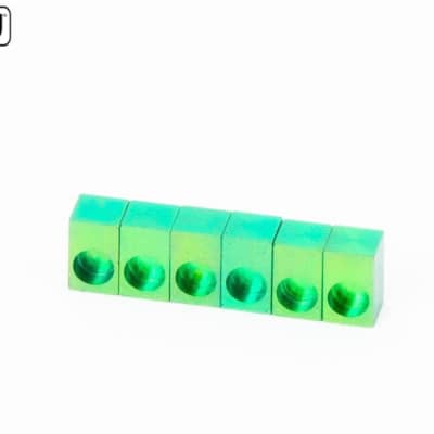 FU-Tone Titanium Saddle Insert Set (6) - Green | Reverb Australia