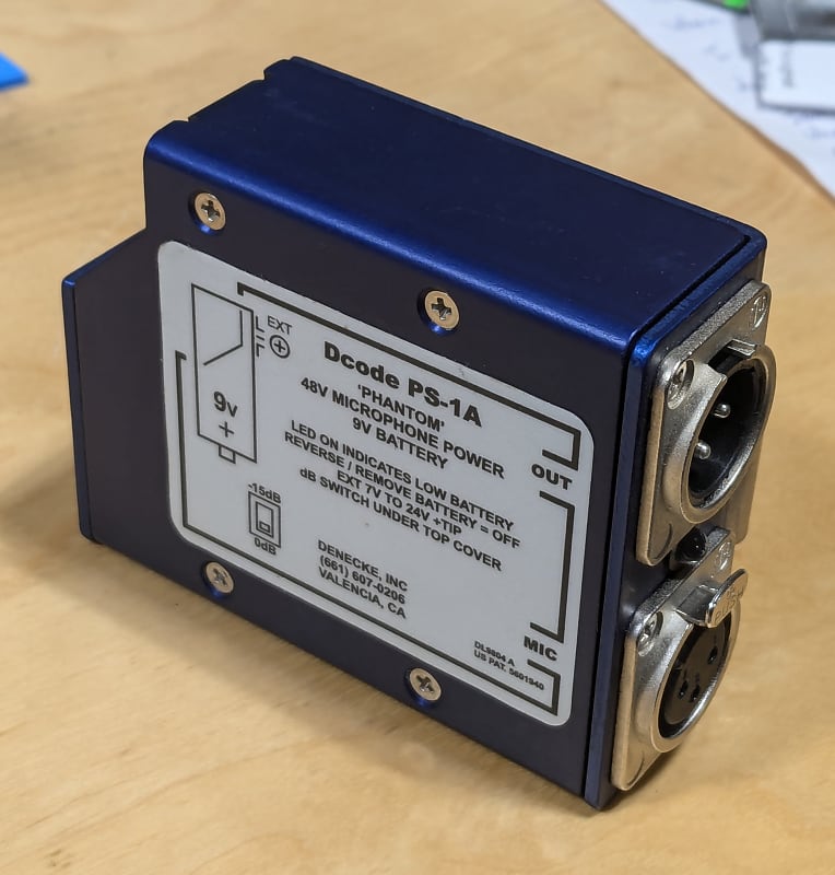 Denecke Dcode PS-1A Microphone Phantom Power Supply | Reverb