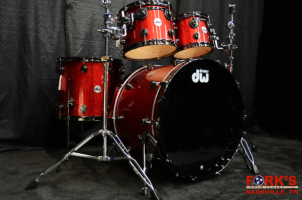 DW Collectors Series drum set 10 12 16 24 Red Sparkle w/ | Reverb