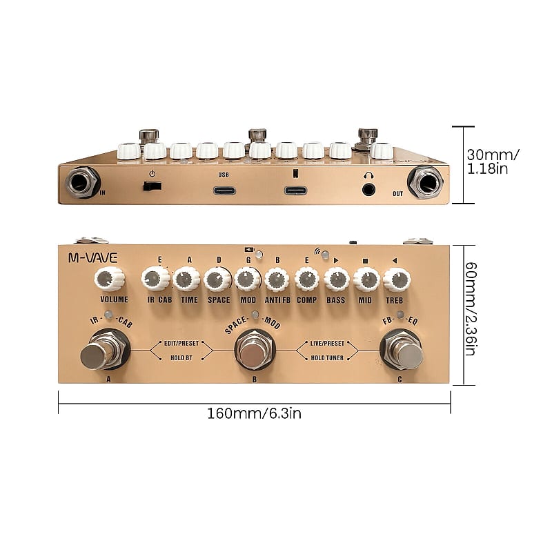Multi-Effect Guitar Pedal Compressor Tuner Delay Reverb for | Reverb
