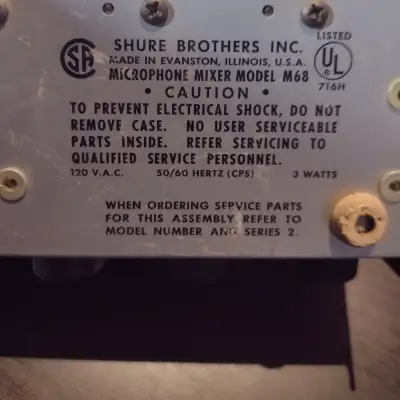 Shure M68 Microphone Mixer Vintage | Reverb