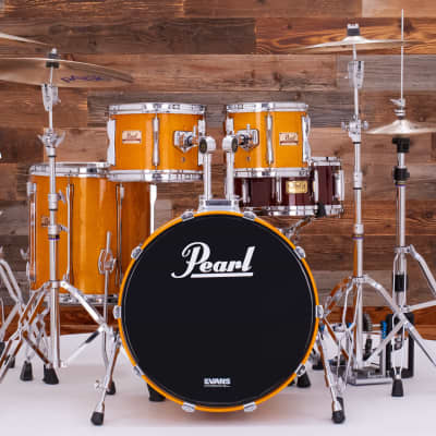 PEARL MLX PRESTIGE CUSTOM 4 PIECE DRUM KIT, LIQUID AMBER | Reverb