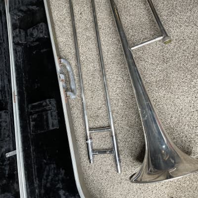 buescher aristocrat trombone Late 1960s - silver finish | Reverb