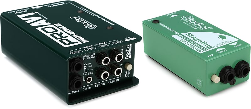Radial ProAV1 1-channel Passive A/V Direct Box Bundle with | Reverb