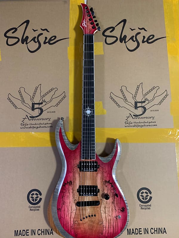 Shijie BP4B CUSTOM Pink burst&Gray Quilted Maple body top | Reverb
