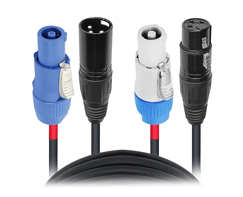 ProX XC-PWC14-XLR03 3Ft Dual PowerCon to XLR Link Cable Grey | Reverb