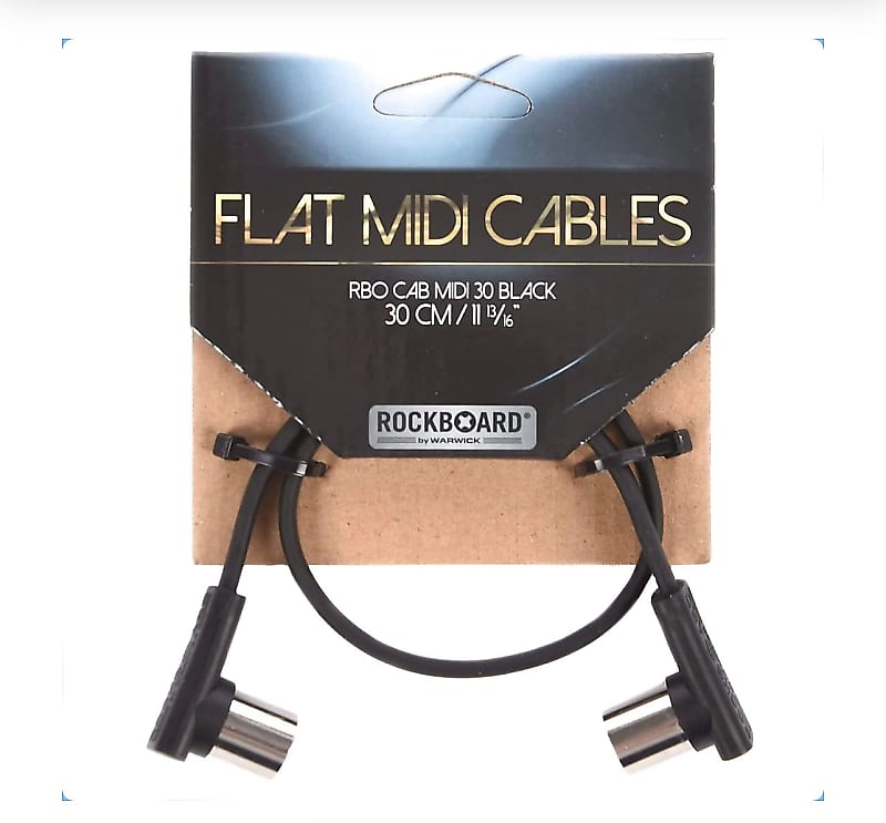 Rockboard Angle/Angled Flat Patch DIN 5 Pin MIDI Cable for | Reverb