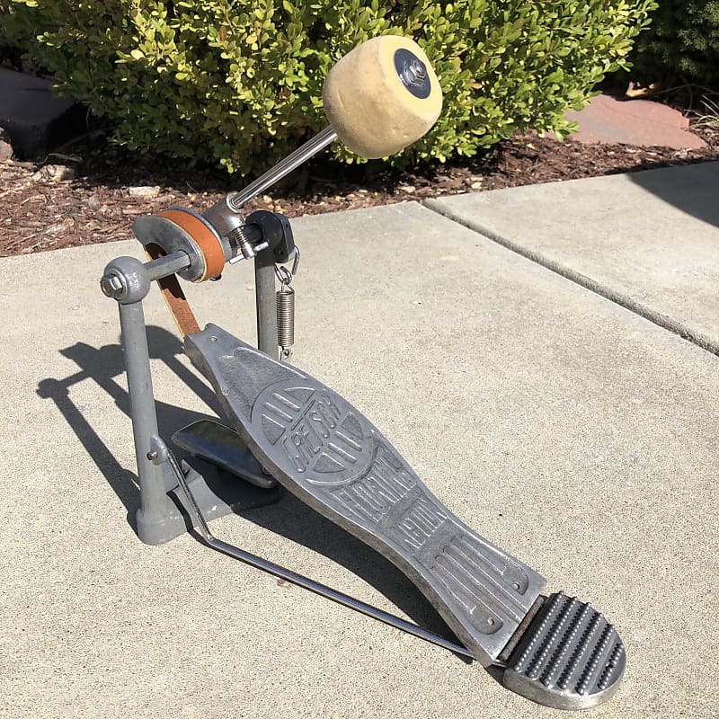 Very Nice! Gretsch Floating Action bass drum pedal RB leather | Reverb