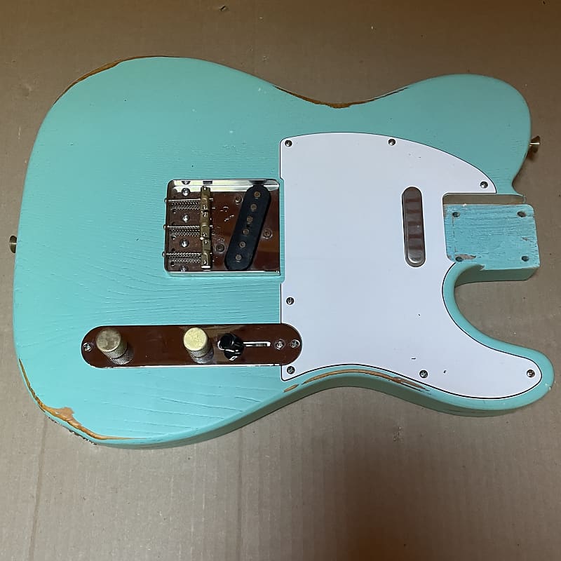 Slick SL51 Aged Surf Green Guitar Body! Loaded w/ Tele | Reverb