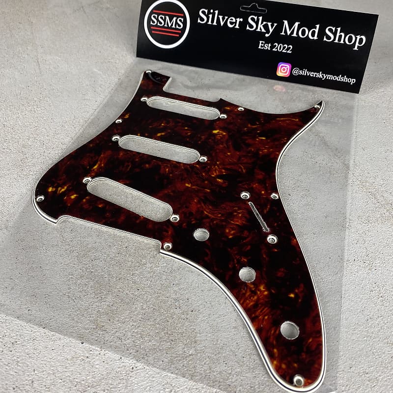 PRS Silver Sky pickguard 4ply vintage red marble tortoise | Reverb