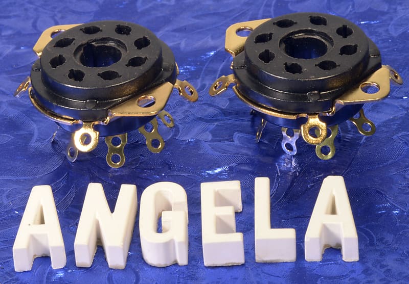 Two 8 Pin Gold Octal Bottom Chassis Mount Tube Sockets For | Reverb