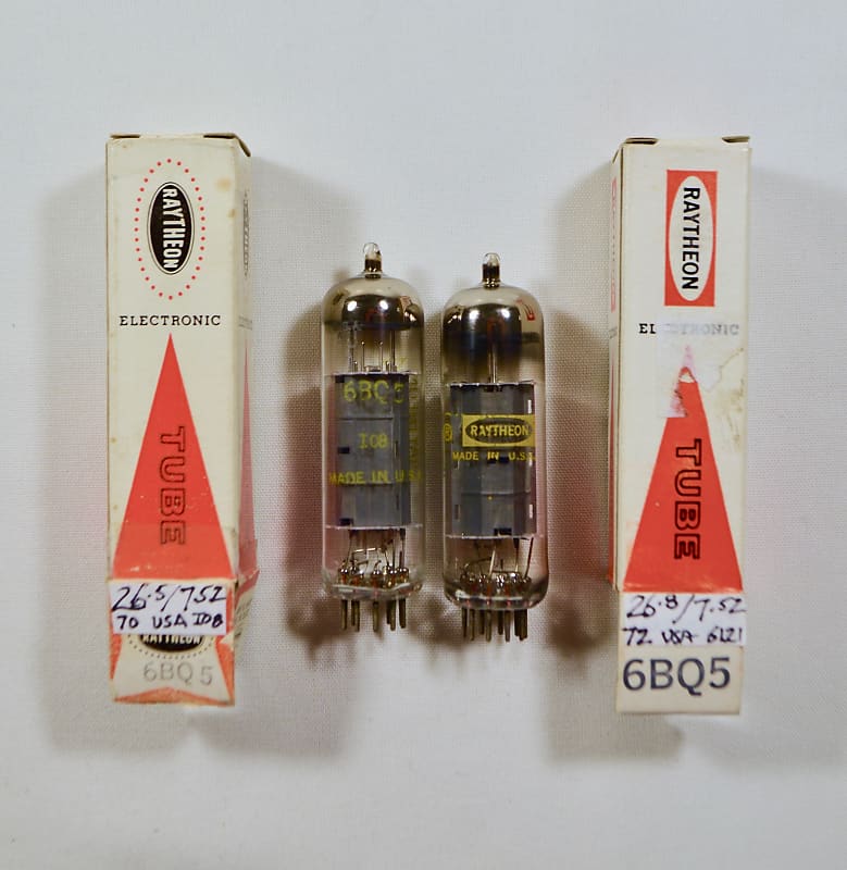 1960s NIB NOS Pair Raytheon 6BQ5 EL84 Maxi-Matched For Plate | Reverb