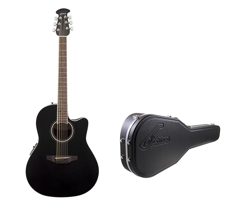 Ovation Celebrity Acoustic/Electric Guitar - Black + Ovation | Reverb