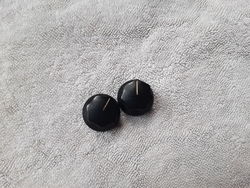 Vintage 1960s set Fender black Mustang guitar control knobs | Reverb