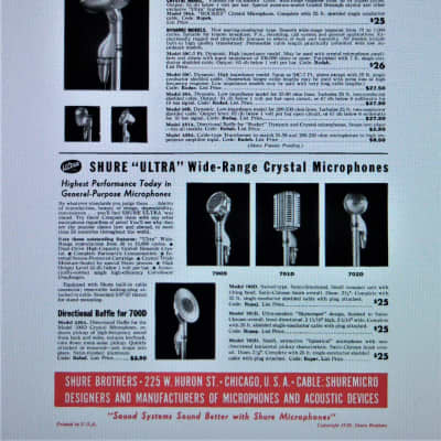 Vintage RARE 1939 Shure 701D crystal (modified) microphone Hi | Reverb