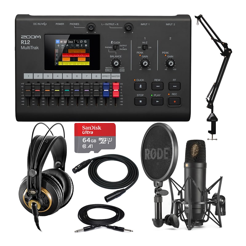 Zoom R12 Multi-Track Portable Recorder Bundle with Microphone | Reverb