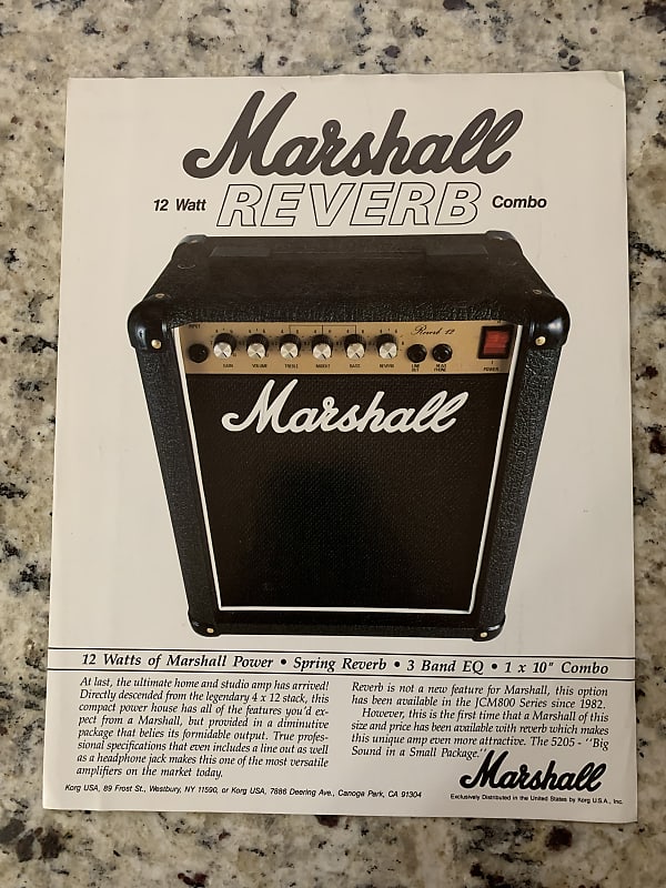 Marshall 5205 Amp Brochure 12 Watt 80’s-90’s | Reverb