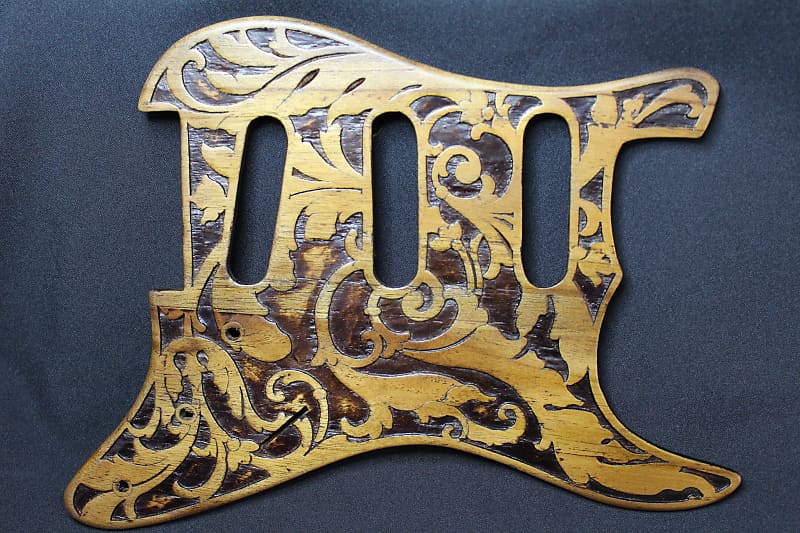 Custom Wooden Stratocaster Pickguard Vines Design | Reverb
